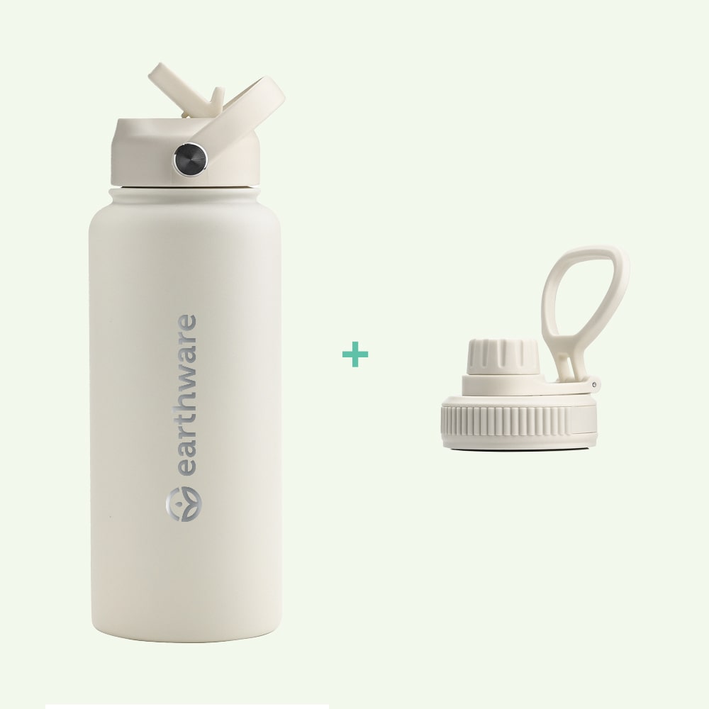Earthware Earth Bottle Premium Insulated Water Bottle with 2 x Caps (1 ...