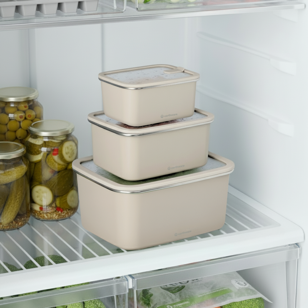 Stainless Steel Food Storage Container - Rectangle - 3 Pack - Hello Green