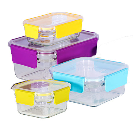 Glasslock Premium 4pc Set (Oven Safe) - Hello Green