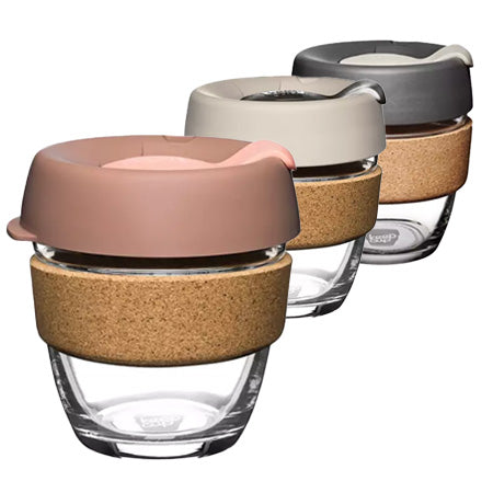 KeepCup Brew Glass Coffee Cup w/ Cork (227ml) - Hello Green