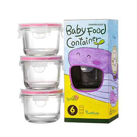 Glasslock 3pc Baby Food Container Set (3 Pack) - Hello Green